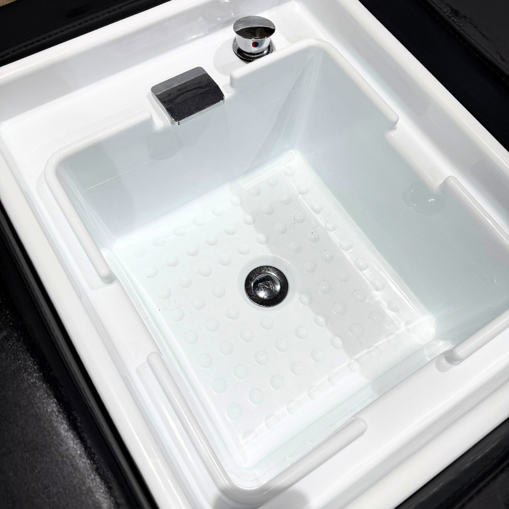 Black Full Head Spa Bed with Foot Spa Plumbed (inc. Steamer, Steamer ...